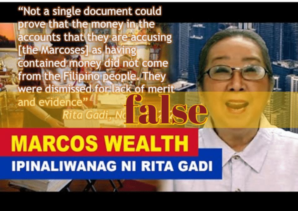 Ex-journo falsely claims ill-gotten wealth raps vs Marcoses were dismissed