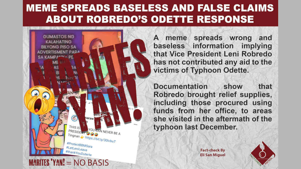 Meme spreads baseless and false claims about Rodredo's Typhoon Odette ...