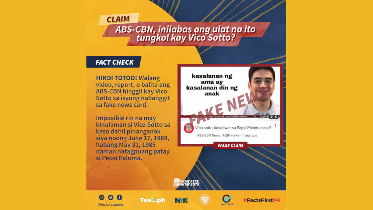 ABS-CBN, inilabas ang ulat na ito tungkol kay Vico Sotto?