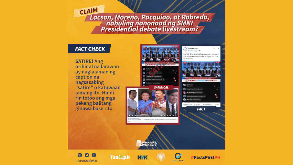 Robredo, Lacson, Moreno, at Pacquiao, nahuling nanonood ng SMNI ...