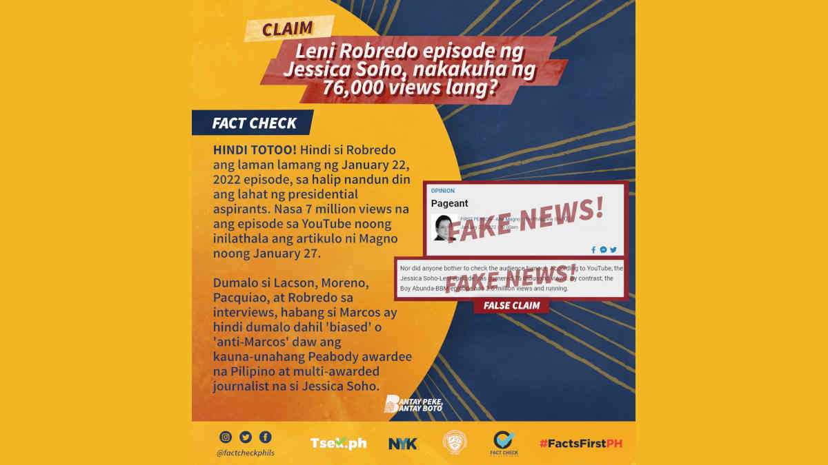 Leni Robredo sa 'The Jessica Soho Presidential Interviews,' nakakuha ...