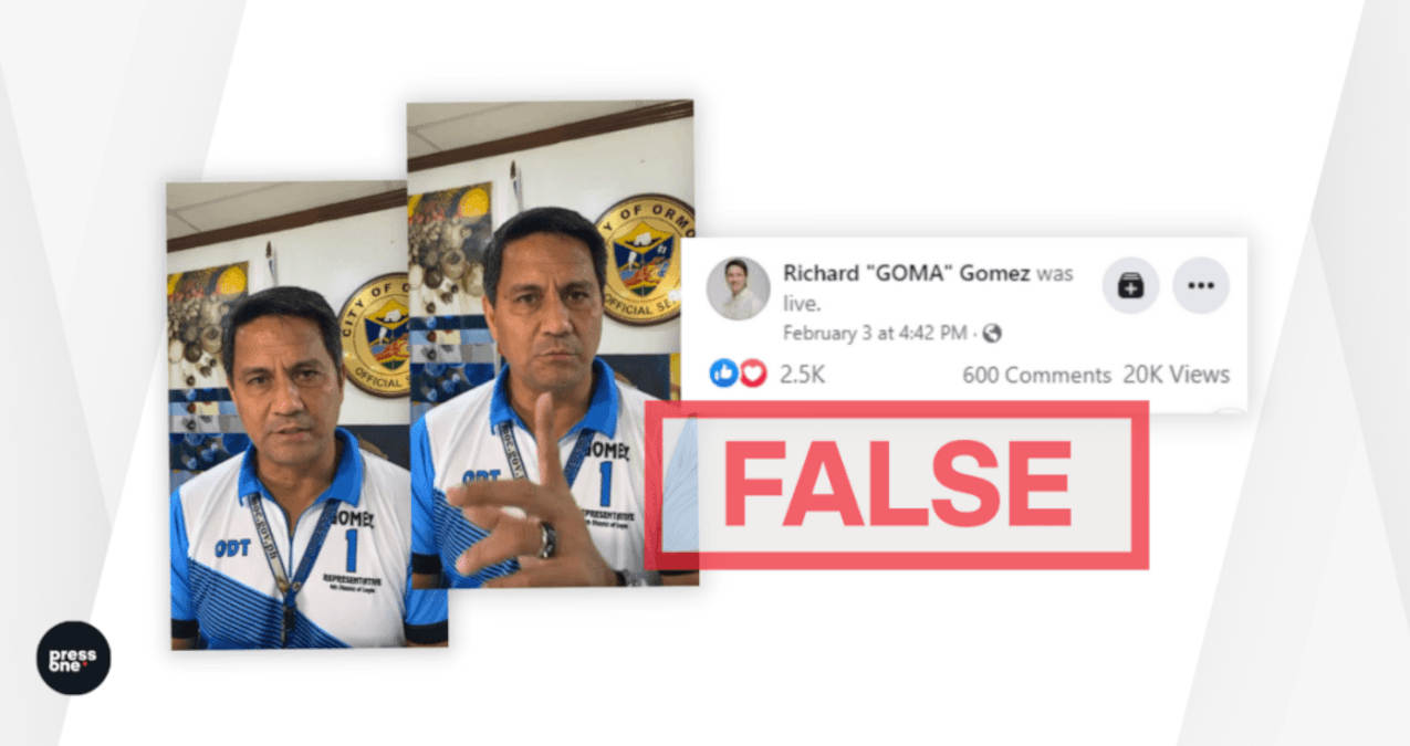 Richard Gomez thinks PressONE.PH’s fact-check story is by Rappler