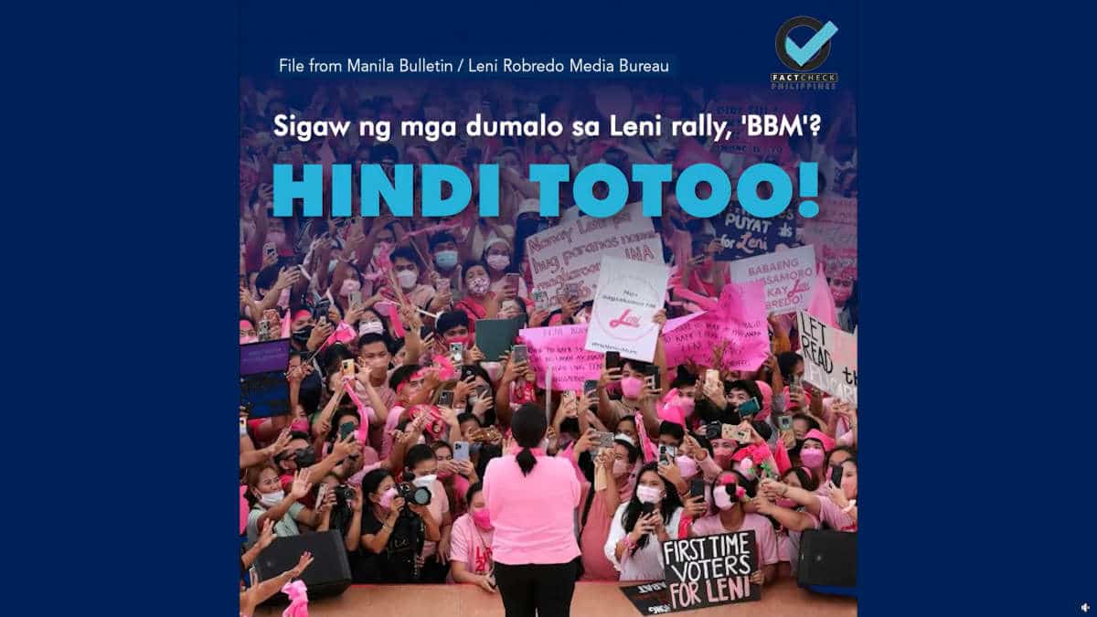 Sigaw ng mga dumalo sa Leni Rally, 'BBM'?