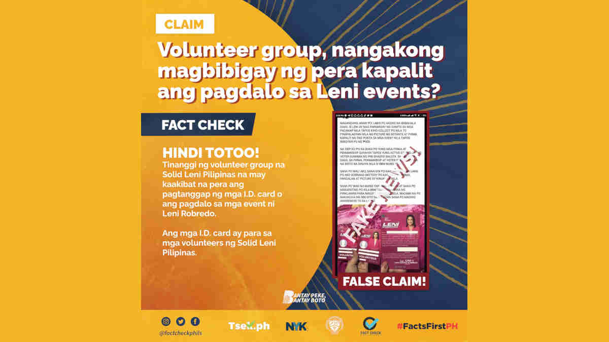 Volunteer group, nangakong magbibigay ng pera kapalit ng pagdalo sa ... Volunteer group, nangakong magbibigay ng pera kapalit ng pagdalo sa ...