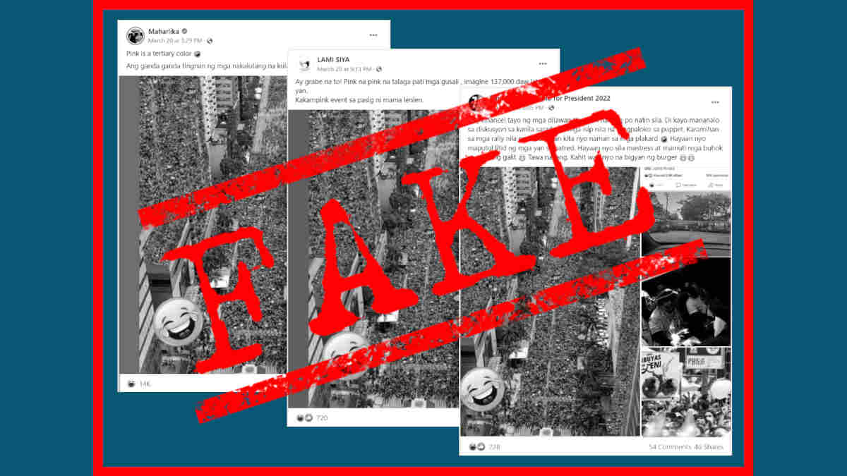 Pro-Uniteam pages spread FAKE photo of Leni-Kiko Pasig rally