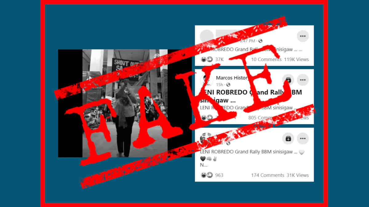 Video of crowd chanting ‘BBM’ at Robredo rally in Kidapawan FAKE