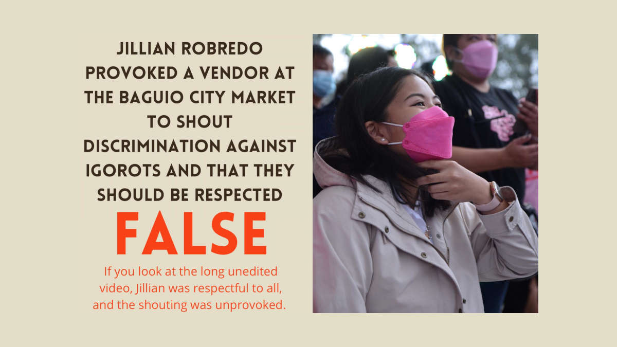 Fact check: Jillian Robredo provoked a vendor at the Baguio City Market ...