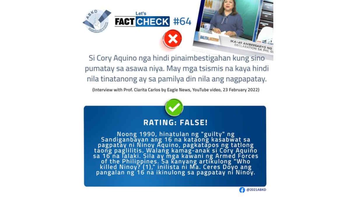 Totoo o Hindi? Hindi pina-imbestigahan ni Cory Aquino ang pagpatay sa ...