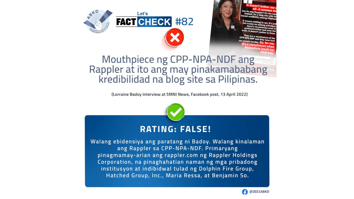 Totoo o Hindi? Mouthpiece ng CPP-NPA-NDF ang Rappler? Totoo o Hindi? Mouthpiece ng CPP-NPA-NDF ang Rappler?