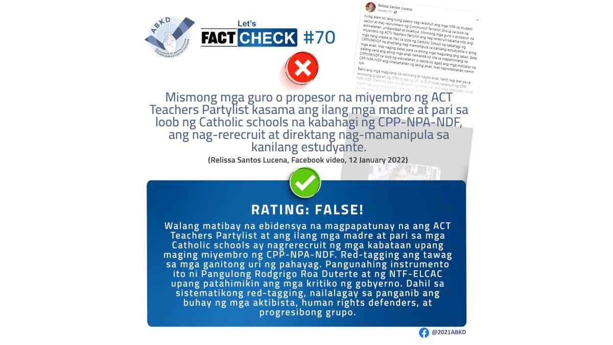 Totoo o Hindi? Nirerecruit ng ACT Teachers Partylist at ilang mga pari ... Totoo o Hindi? Nirerecruit ng ACT Teachers Partylist at ilang mga pari ...