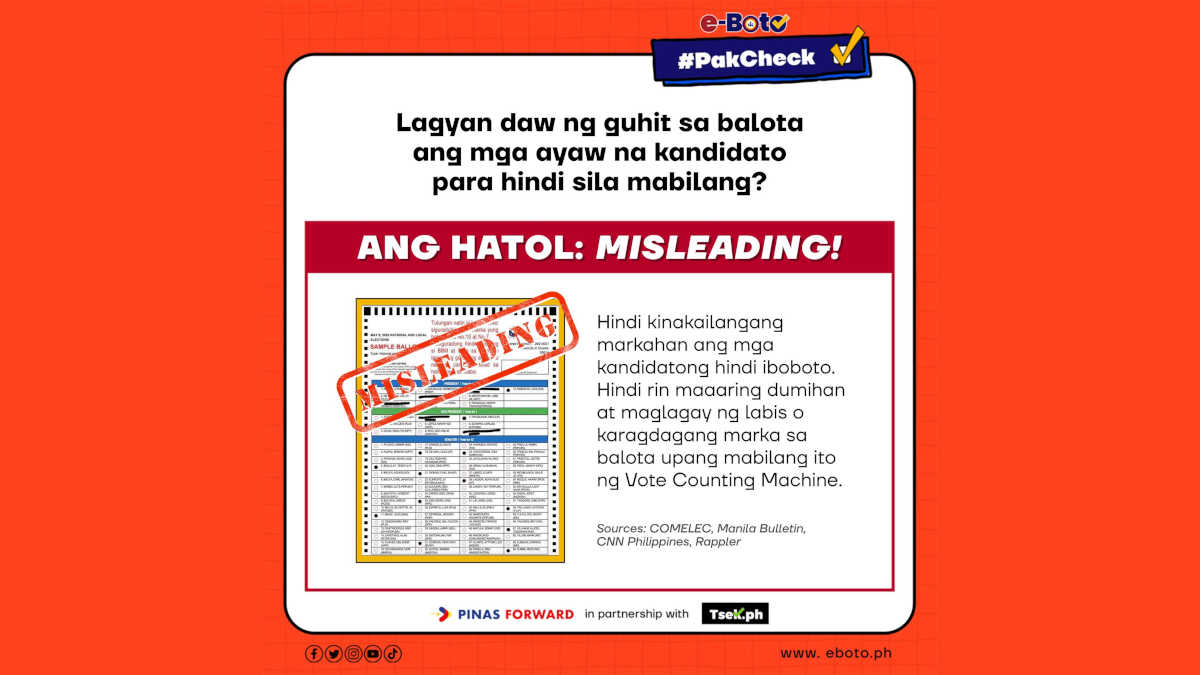 Lagyan daw ng guhit sa balota ang mga ayaw na kandidato para hindi sila ...