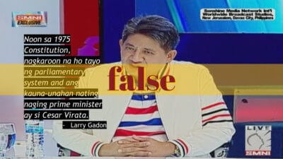 Cesar Virata is not the first prime minister