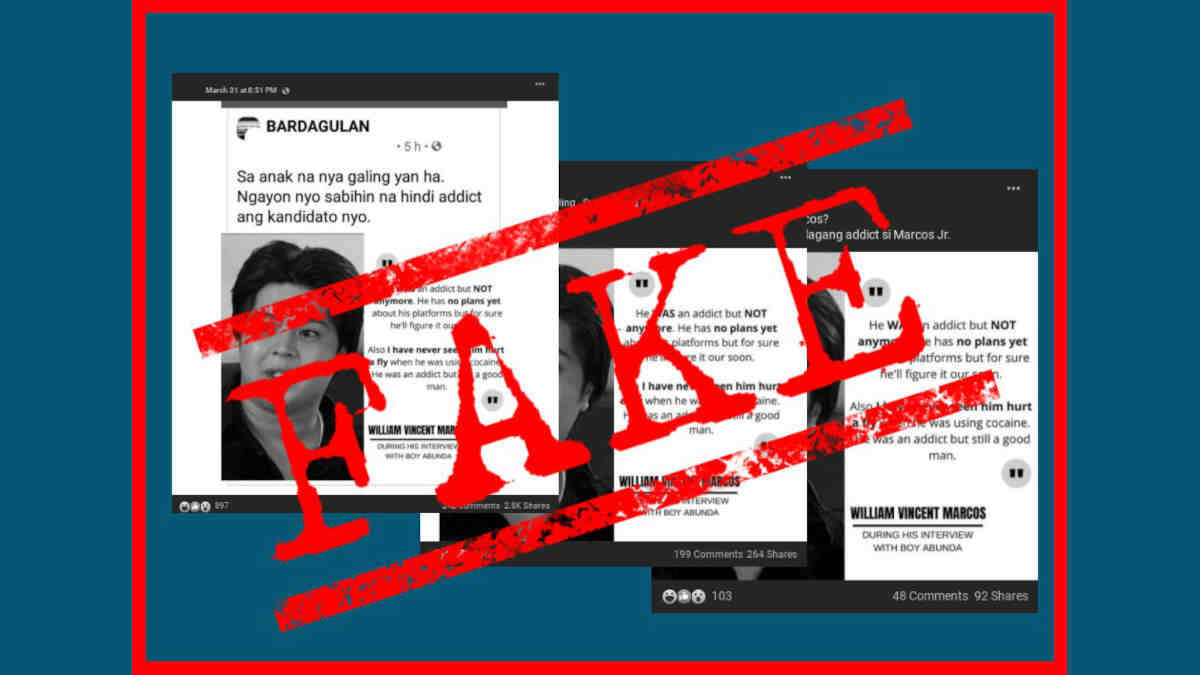 Bongbong Marcos’ son did NOT say dad a cocaine user