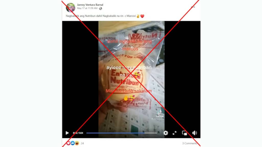 Posts mislead on 'comeback' of Marcos-era bread product