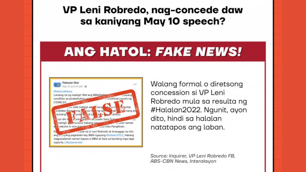 VP Leni Robredo, nag-concede daw sa kaniyang May 10 speech?