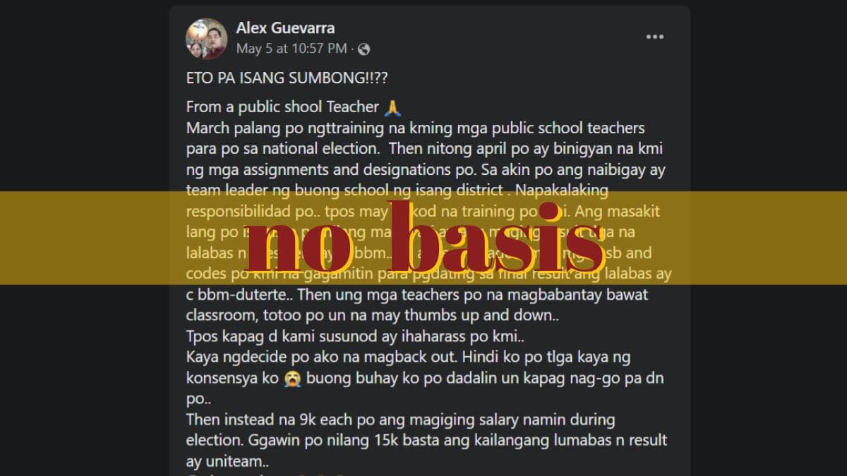 No basis for claim that teachers were ordered to alter election results