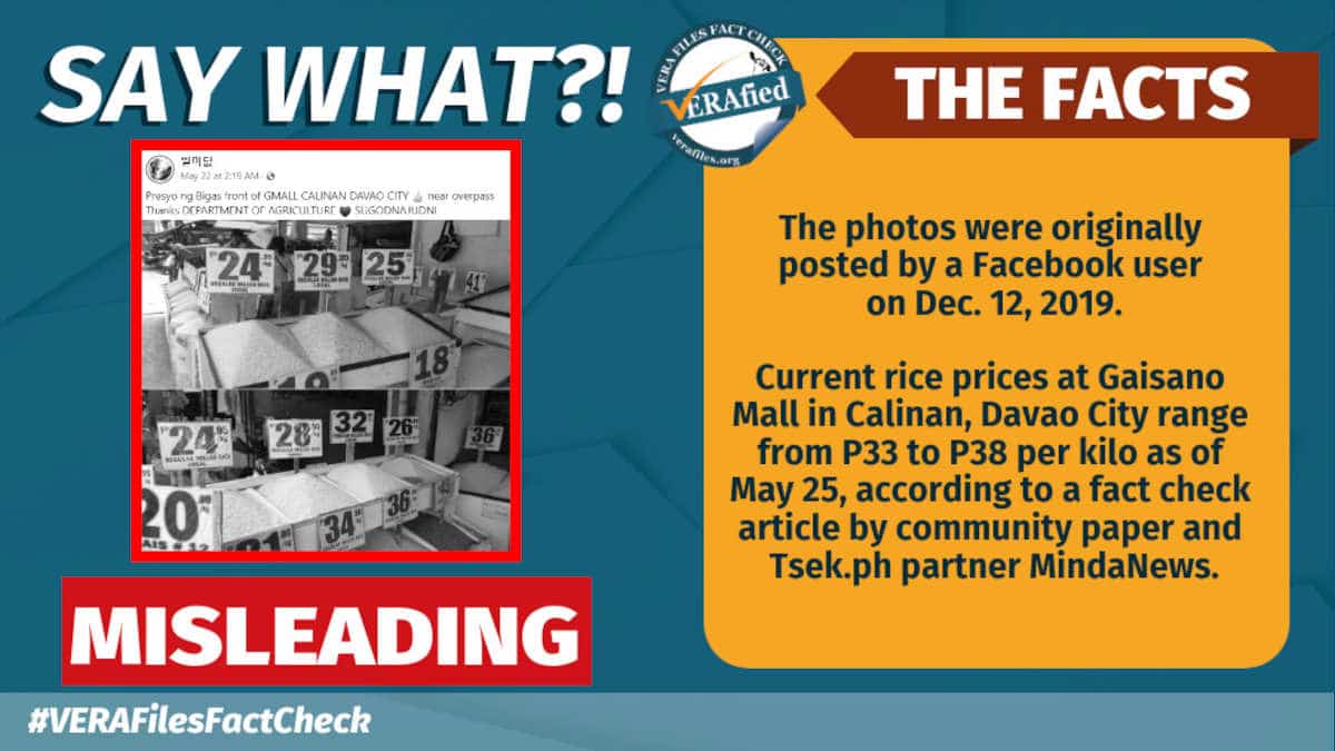 2019 photos of rice prices in Davao City MISLEAD