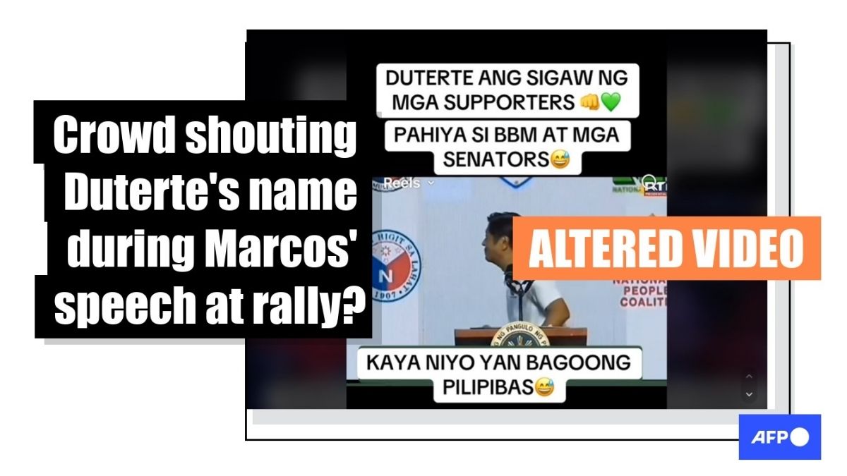 Clip of Philippine president at campaign rally doctored to add cheers ...