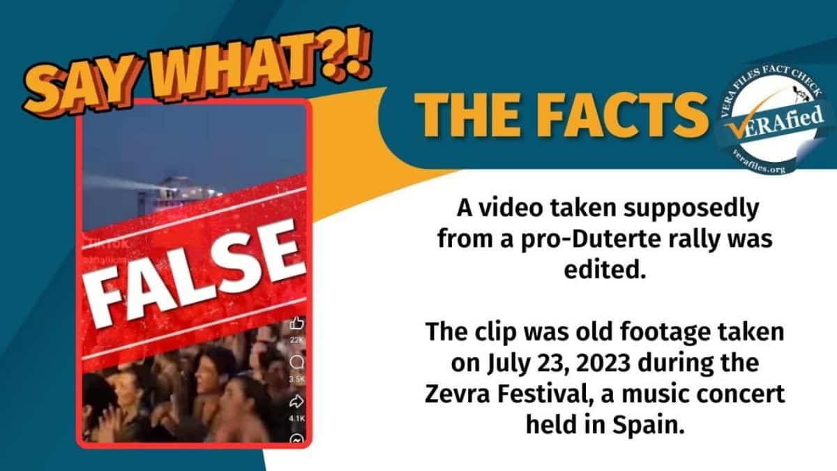 Video of concert in Spain, NOT Duterte rally