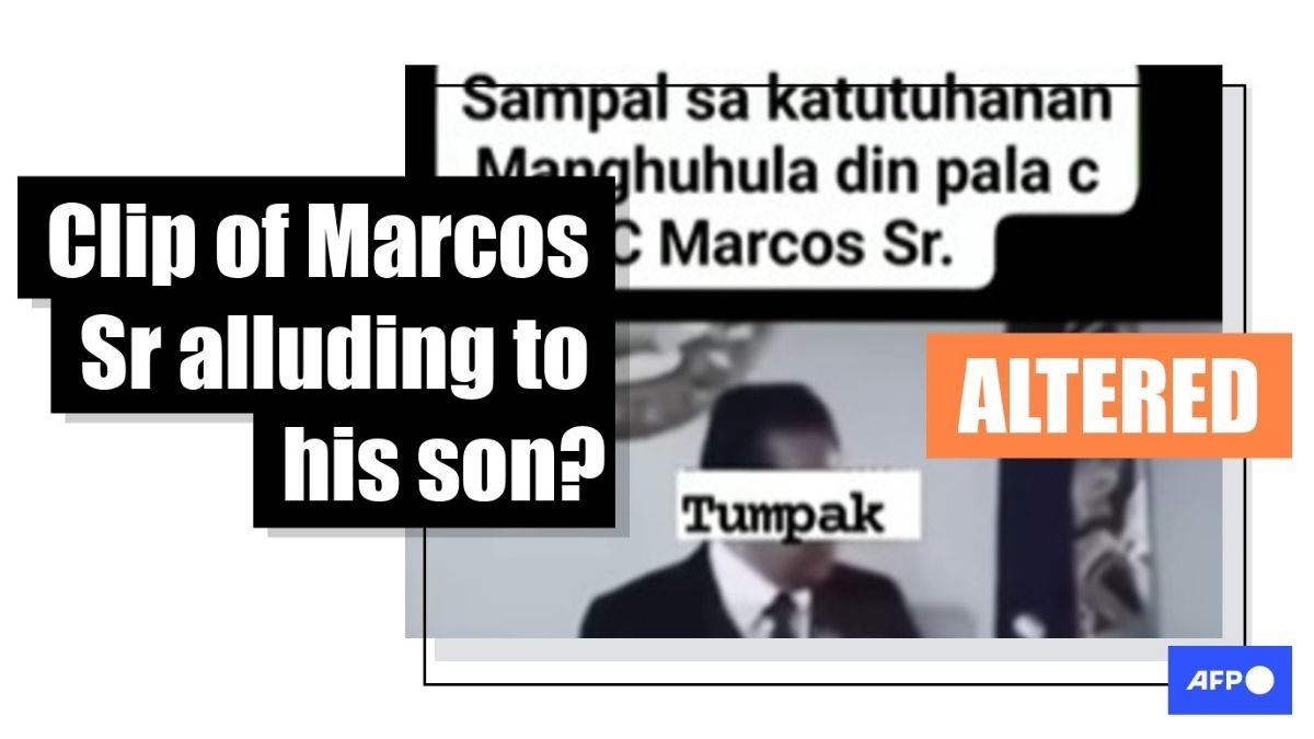 Clip of ex-Philippine leader's speech altered to criticize President ...