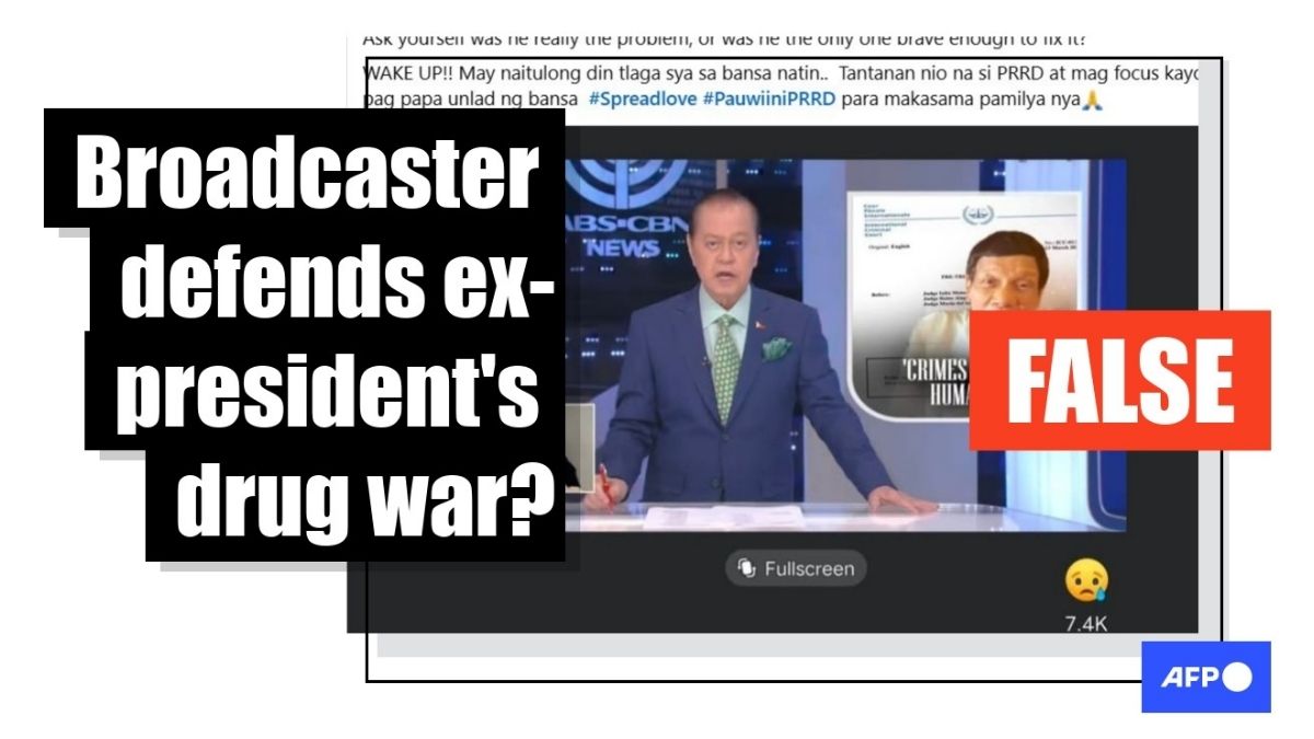 Pro-Duterte remarks falsely attributed to Philippine news anchor