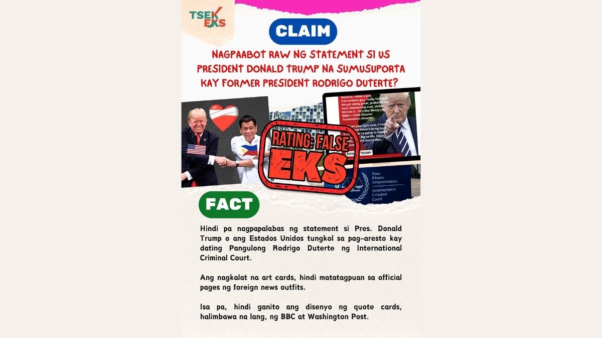 Tsek/Eks: 'May Message daw si Trump para kay Duterte?'