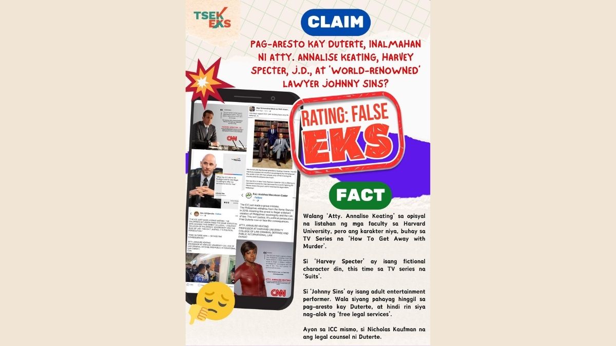 Tsek/Eks: Pag-aresto kay Duterte, inalmahan ng mga international lawyers?