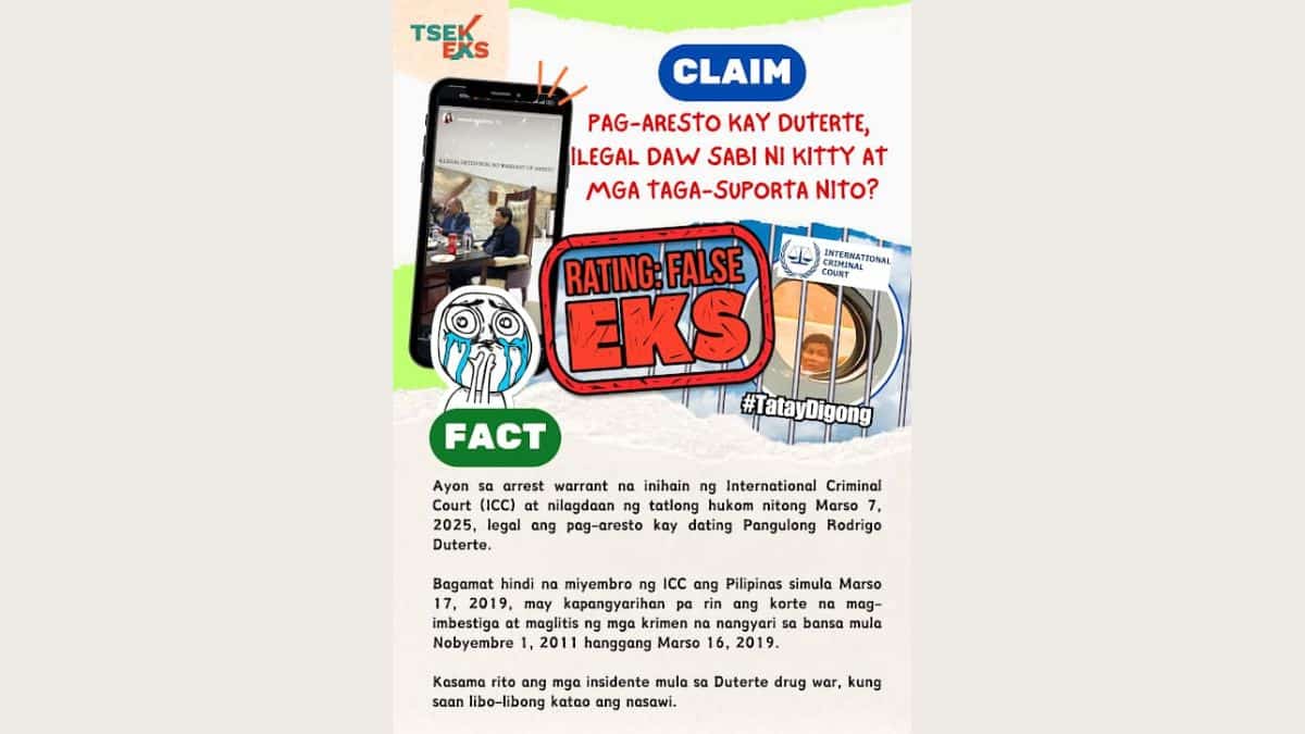 Pag-aresto kay Duterte, ilegal daw sabi ni Kitty at mga taga-suporta nito?