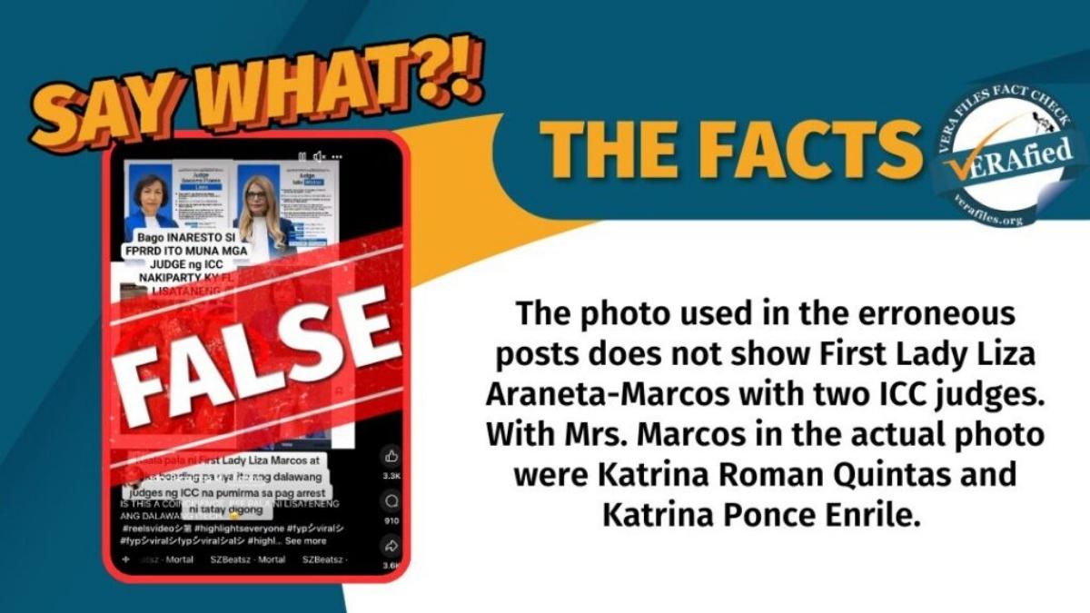 Liza Araneta-Marcos photo with ICC judges FALSE