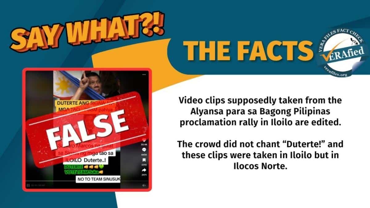 NO Duterte chants at Alyansa proclamation rally