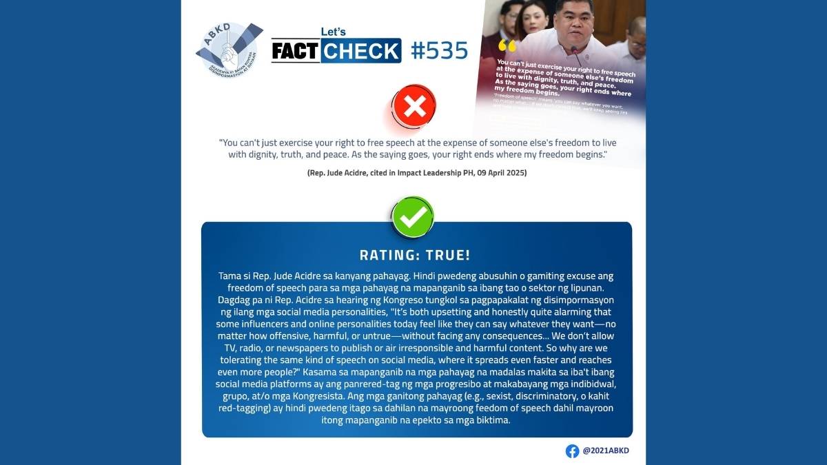 Rep. Jude Acidre: "You can't just exercise your right to free speech at ...