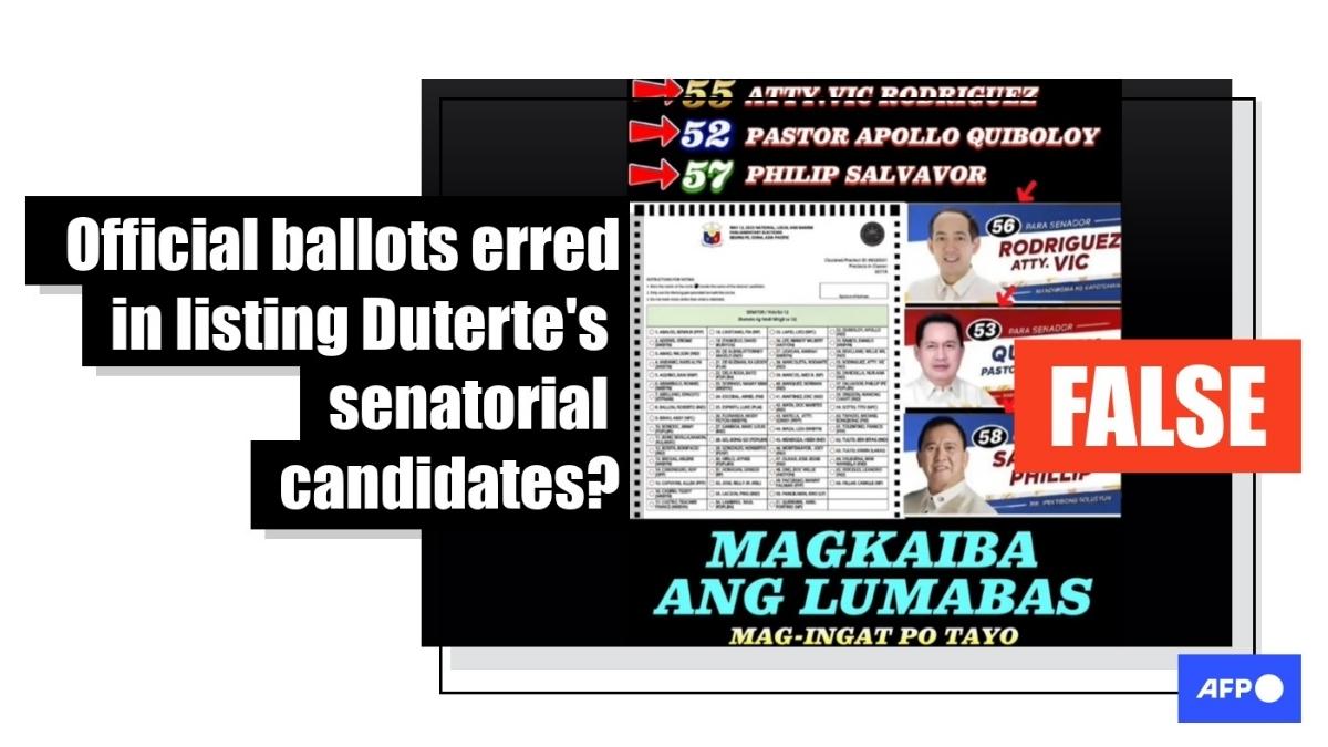 Posts falsely claim outdated ballot template proves Philippine election ...
