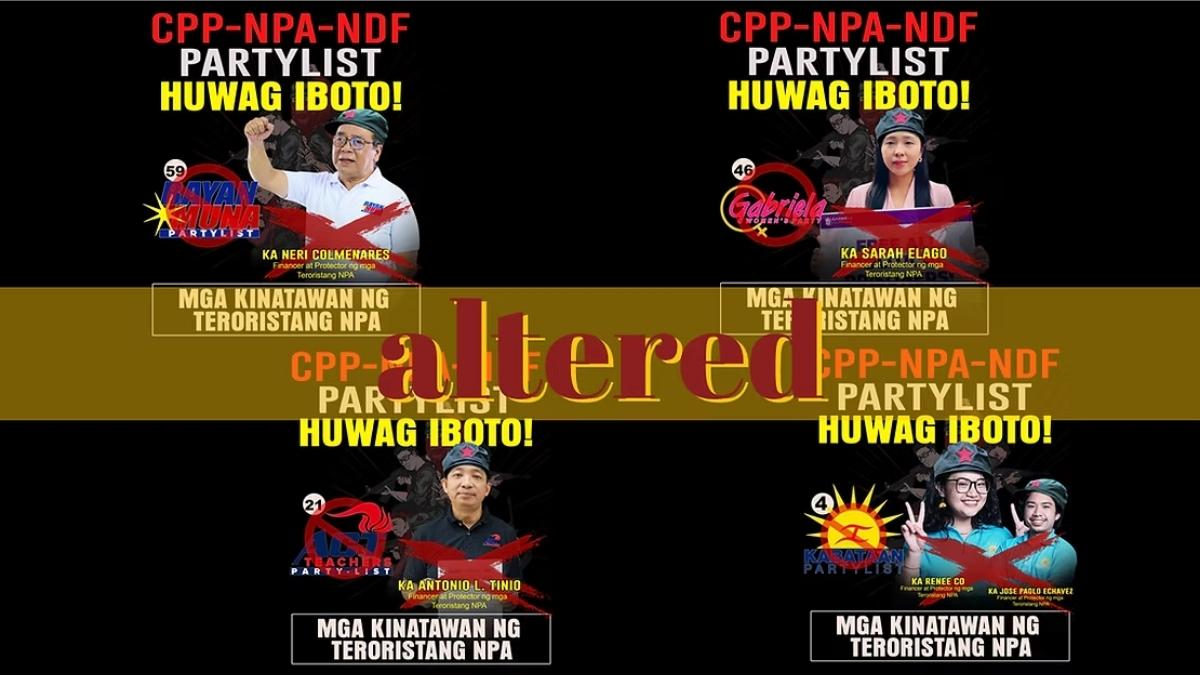 Doctored photos red-tag Makabayan bets