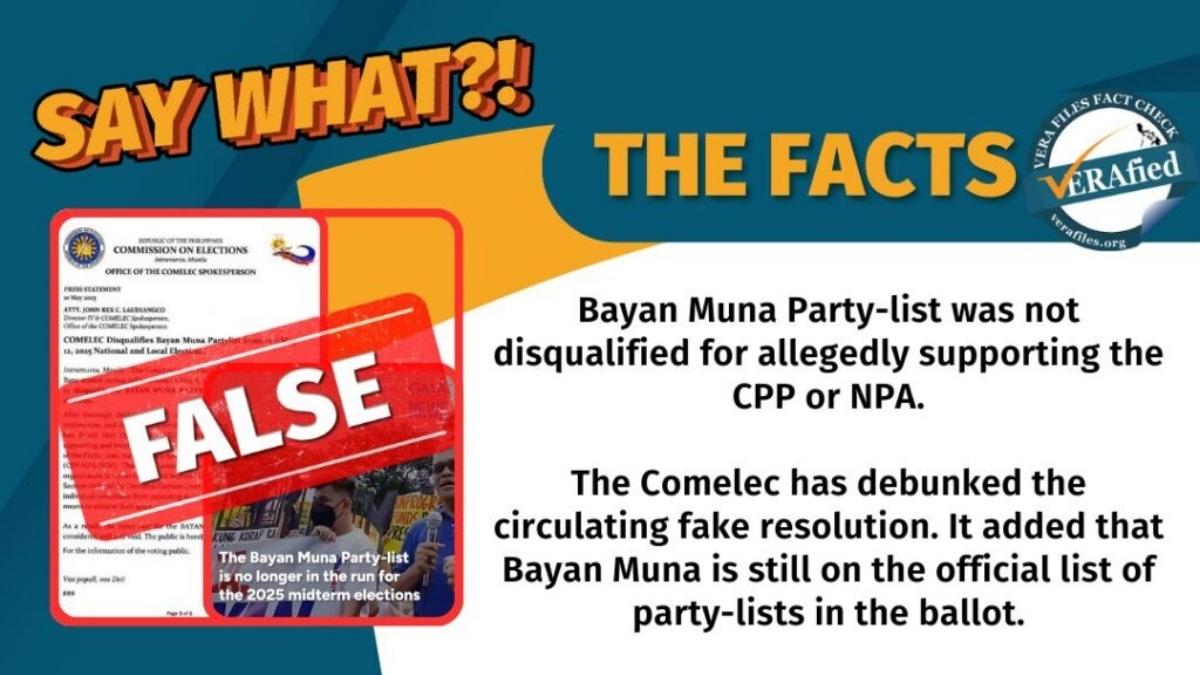Bayan Muna NOT disqualified; Comelec ‘resolution’ is fake