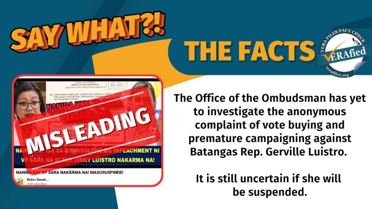 Claim that Ombudsman will suspend Luistro MISLEADS