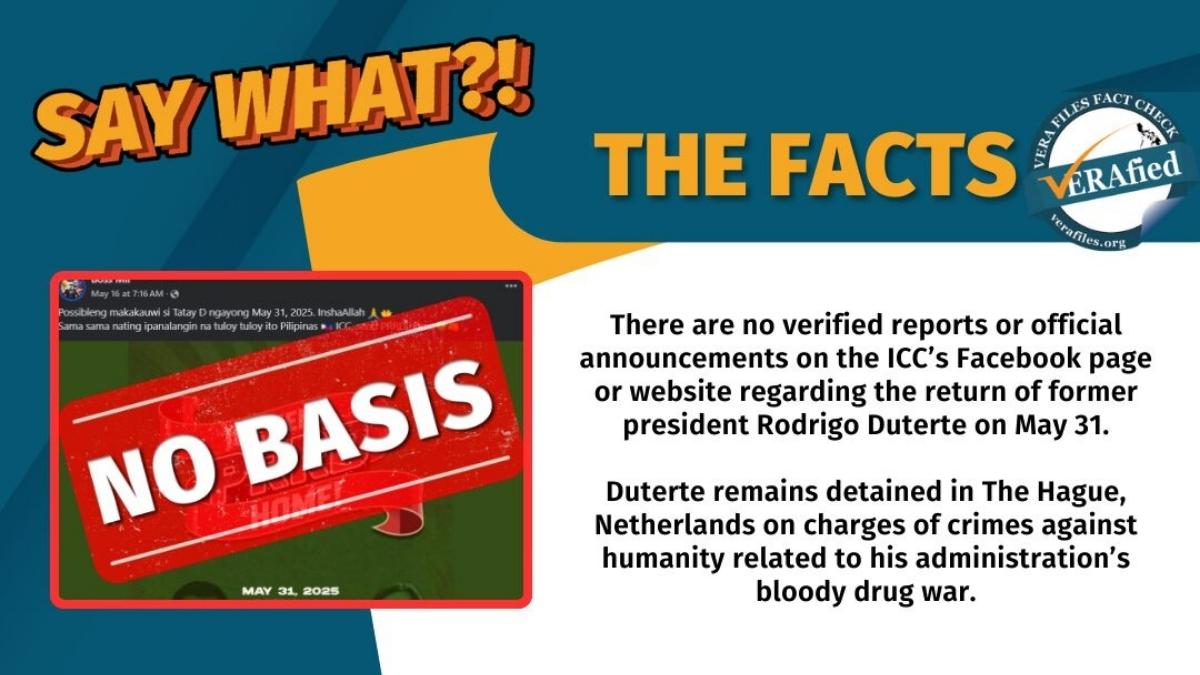 NO BASIS for Duterte’s possible return to PH on May 31