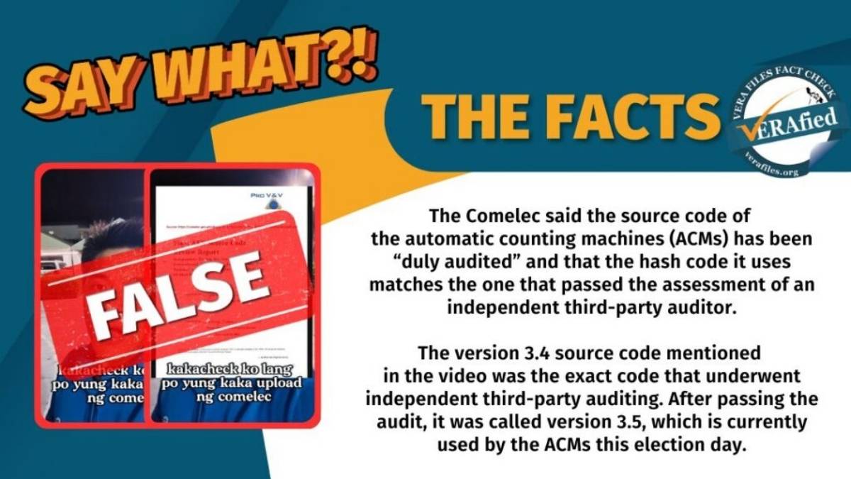 NO mismatch in ACM source codes and hash codes