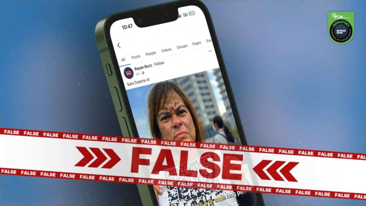 Photo of Vice President Duterte asking for money via GCash, AI-generated