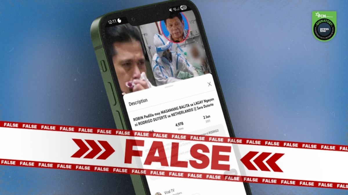 Sen. Robin Padilla did not announce death of ex-president Duterte